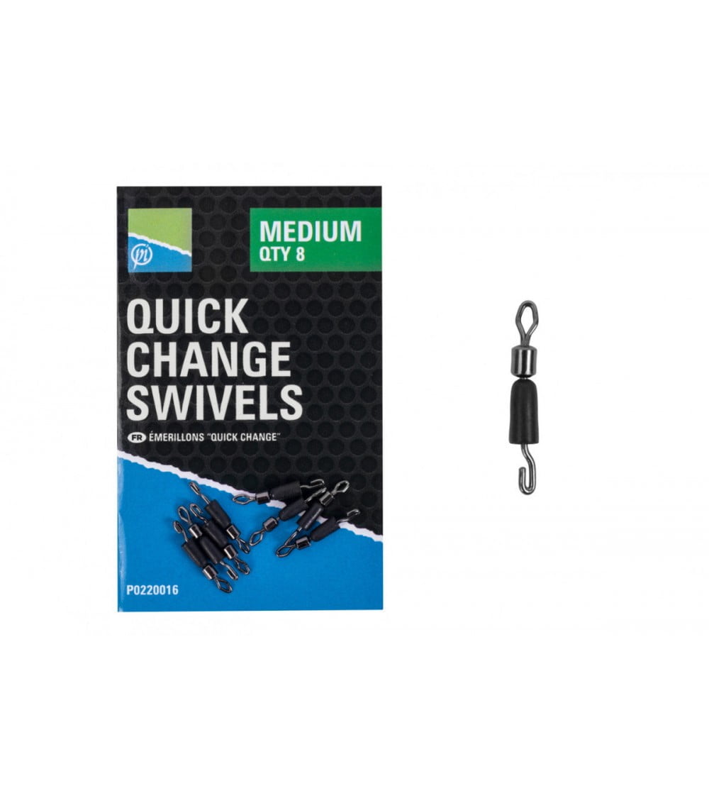 PRESTON QUICK CHANGE SWIVELS - MEDIUM - Falko Pesca Sport